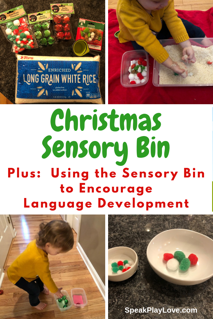 Christmas Sensory Bin Toddler Activities - Speak. Play. Love