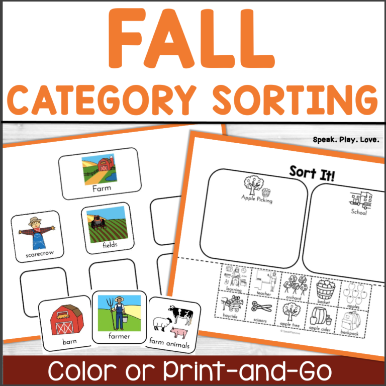 Fall Speech Therapy Activities - Plus a Free Download - Speak. Play. Love.