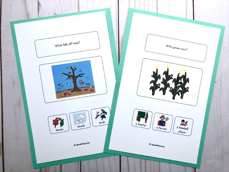 Fall Speech Therapy Activities - Plus a Free Download - Speak. Play. Love.