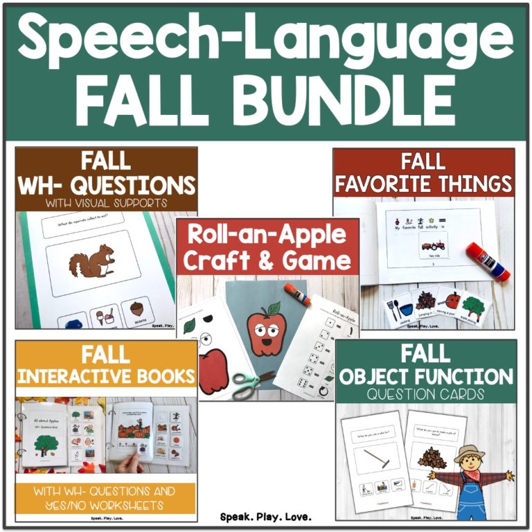 Fall Speech Therapy Activities - Plus a Free Download - Speak. Play. Love.