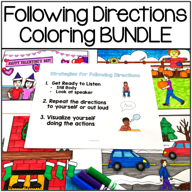 Following Directions Speech Therapy Activities - Plus a Free Download ...