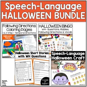 Halloween Speech Therapy Activities and Crafts - Speak. Play. Love