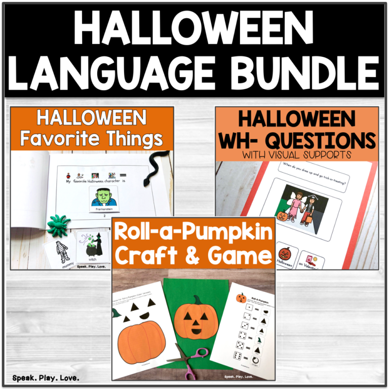 Halloween Speech Therapy Activities and Crafts - Speak. Play. Love.