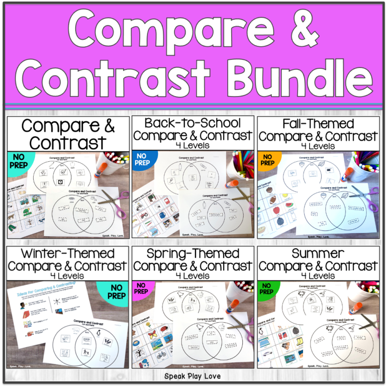 Compare and Contrast Speech Therapy Activity - Free Download - Speak ...