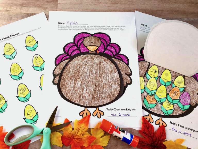 Thanksgiving Speech Therapy Activities - Speak. Play. Love