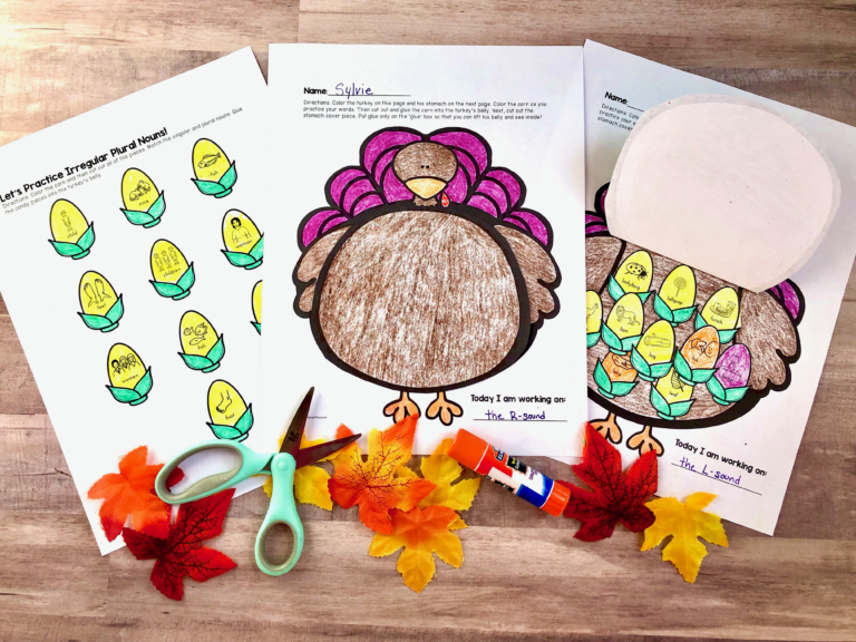 Thanksgiving Speech Therapy Activities - Speak. Play. Love