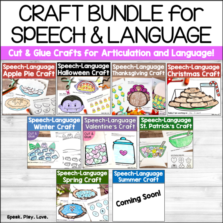 Articulation Crafts for Speech Therapy (and Language!) - Speak. Play. Love.
