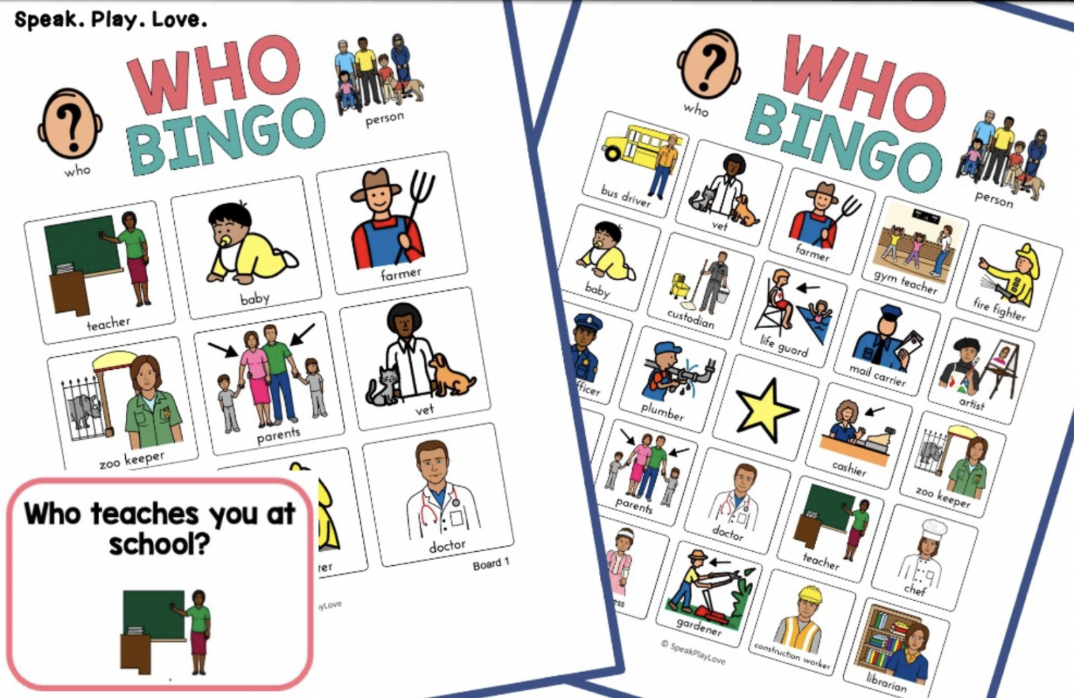Free Who Questions Speech Therapy Game - A Community Helpers Activity ...